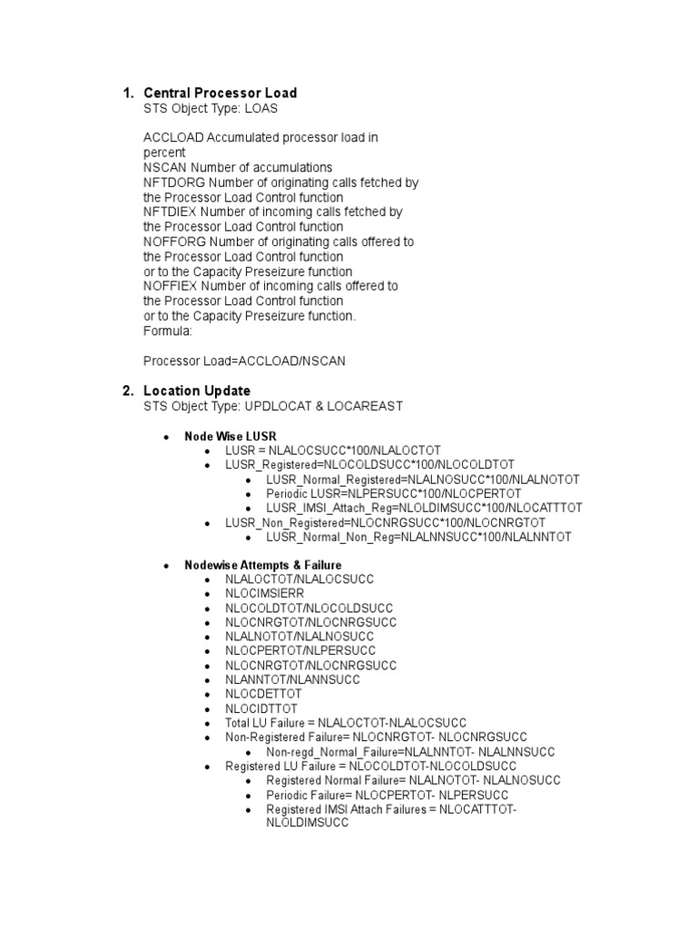 Ericsson MSS Kpi-Formulae | PDF | Software Defined Radio | Radio ...