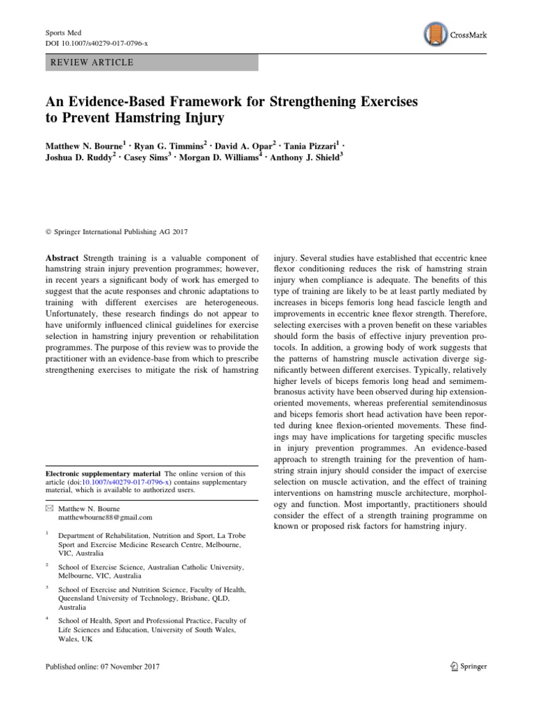 An Evidence-Based Framework For Strengthening Exercises To Prevent ...
