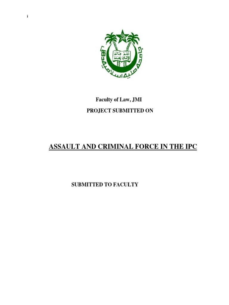 Assault and Criminal Force in The IPC | PDF | Assault | Battery (Crime)