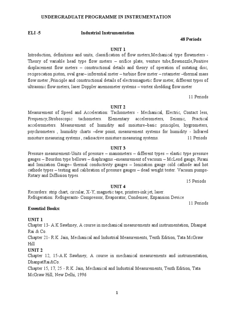 Industrial Instrumentation | PDF | Flow Measurement | Pressure Measurement