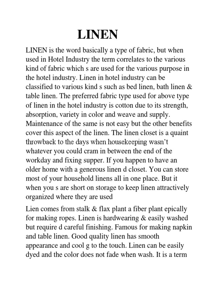 LINEN Word | PDF | Pillow | Bedding