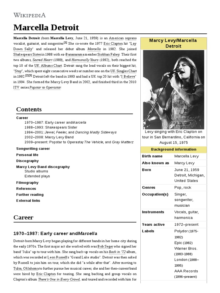 Marcella Detroit | PDF | Music Industry | Recorded Music