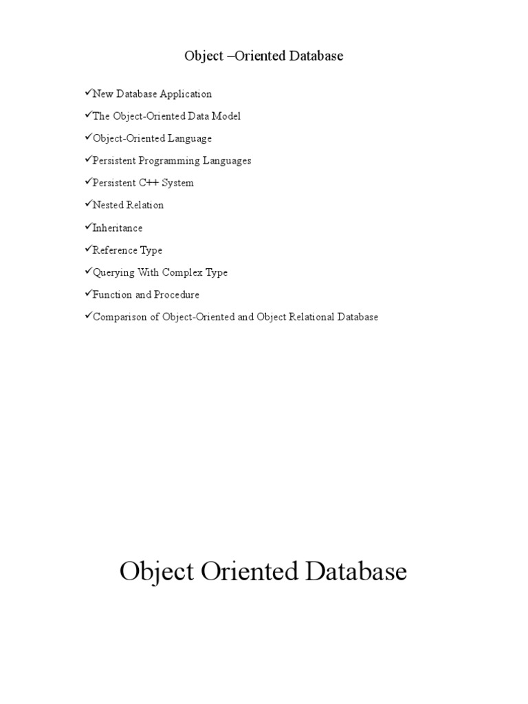 Object Oriented Database Pdf Inheritance Object Oriented Programming Class Computer