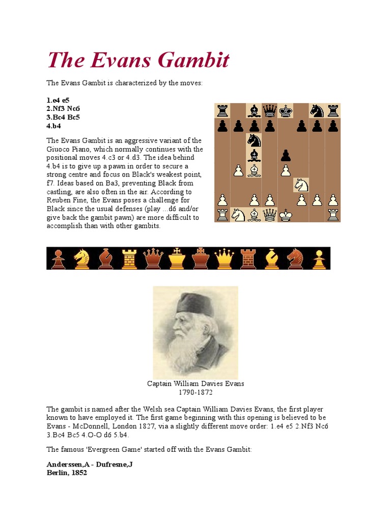 The Evans Gambit | PDF | Chess Openings | Chess Theory