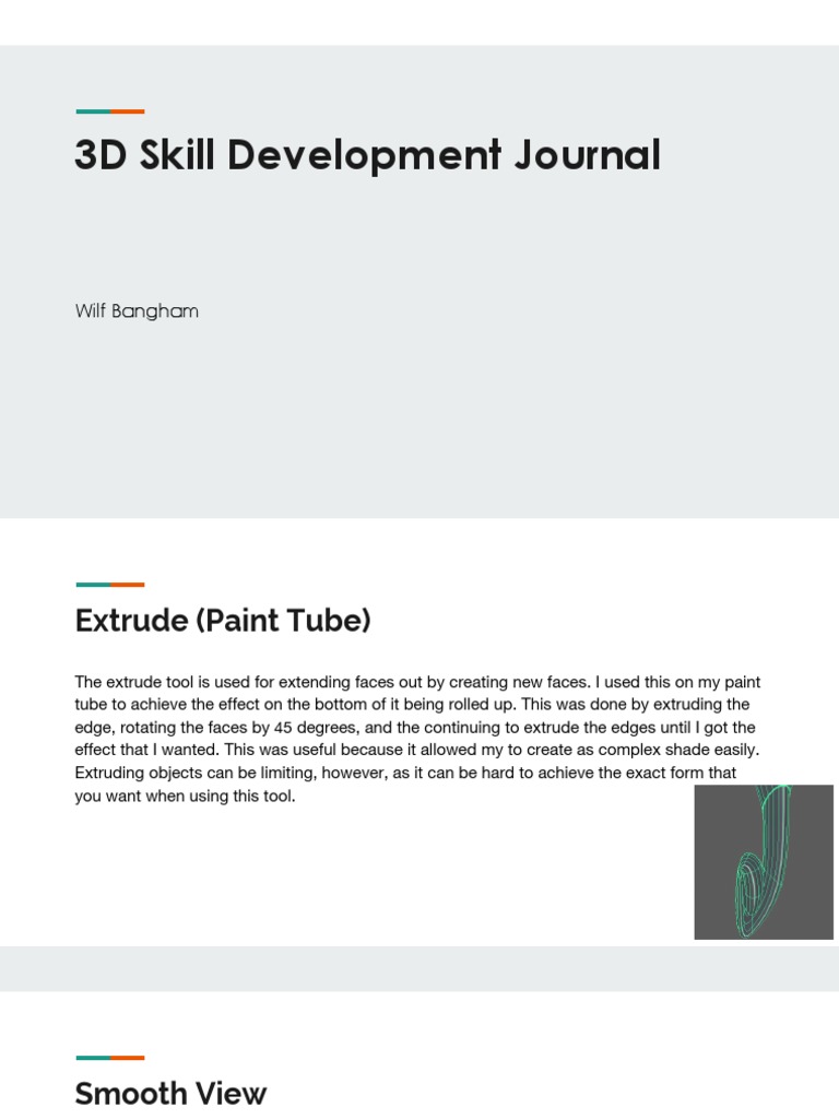 3d Skill Development Journal | PDF | Extrusion | Shape