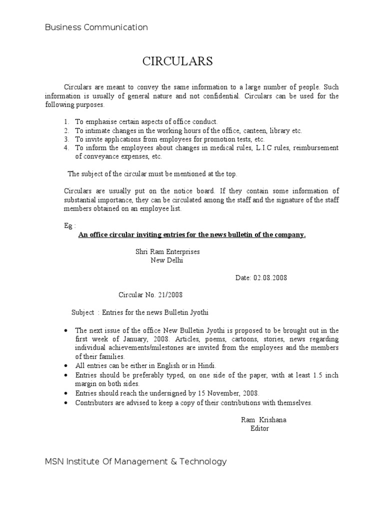 Circulars | PDF | Business