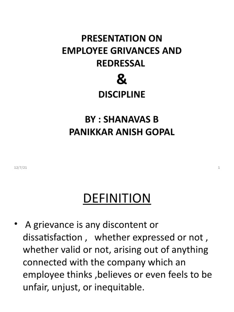 Employee Grievances and Redressal | PDF | Employment | Justice