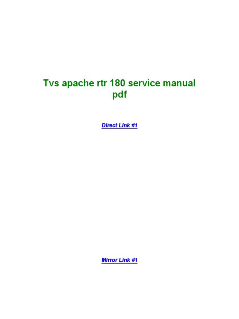 Tvs Apache RTR 180 Service Manual PDF | PDF | Windows Registry ...