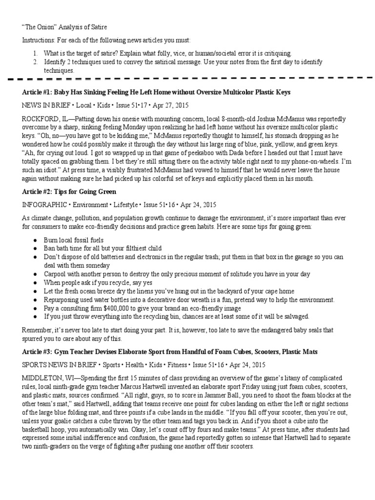 Satire Assessment | PDF | Standardized Tests | Test (Assessment)