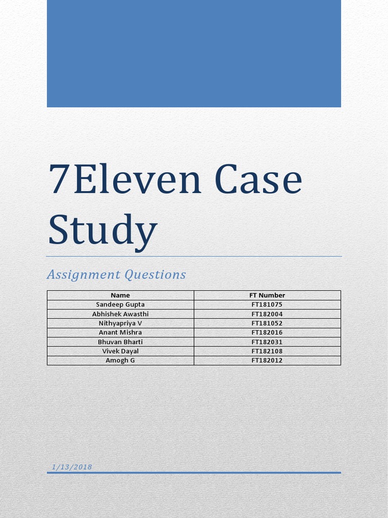 7eleven Case Study: Assignment Questions | PDF | Supply Chain | Inventory