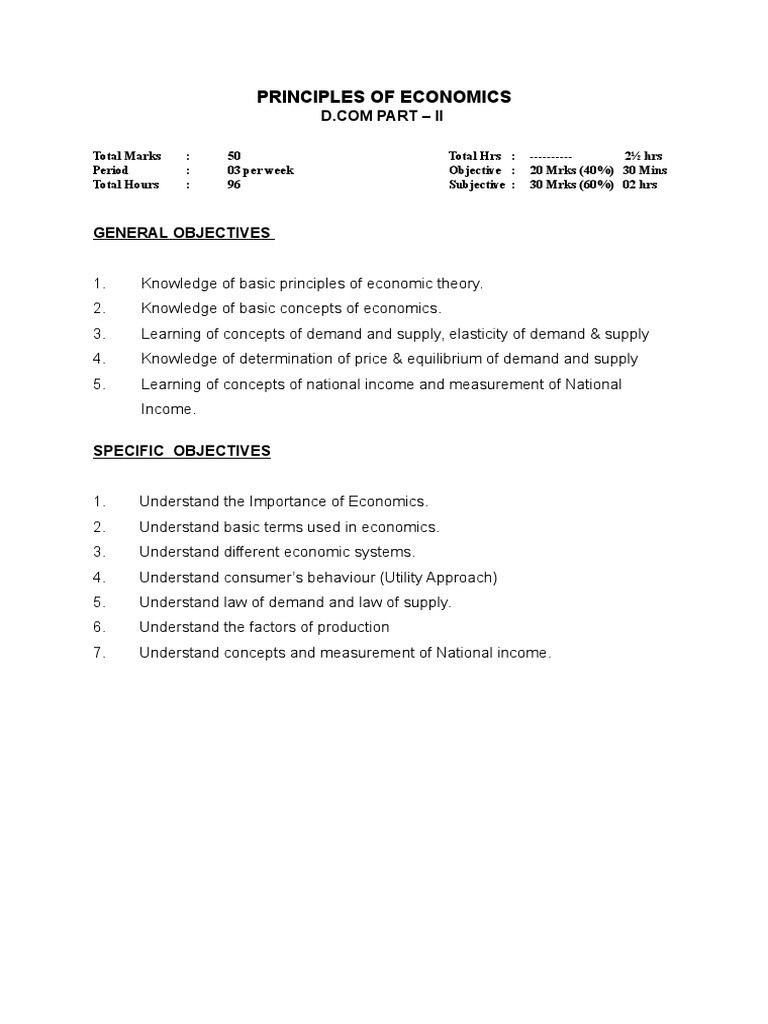 6 Principles of Economics | PDF | Economic System | Supply And Demand