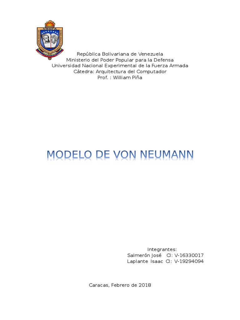 Arquitectura del Modelo de Von Neumann | PDF | Almacenamiento de datos ...