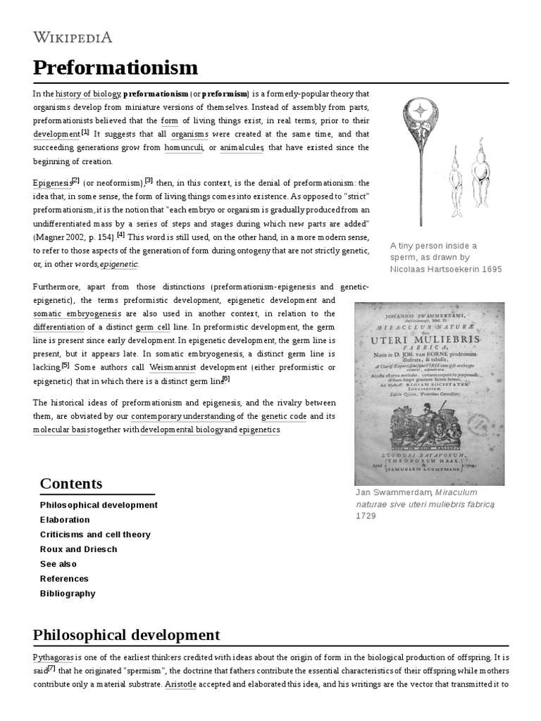 Preformationism PDF | PDF | Life Sciences | Epistemology