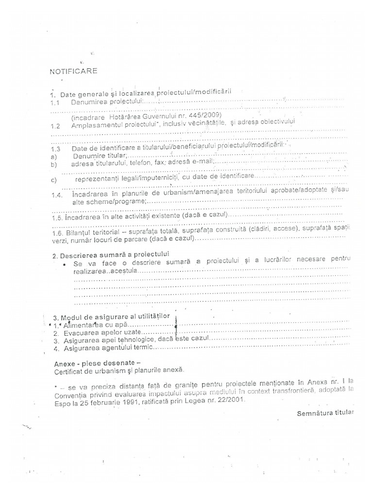 Notificare Mediu PDF | PDF