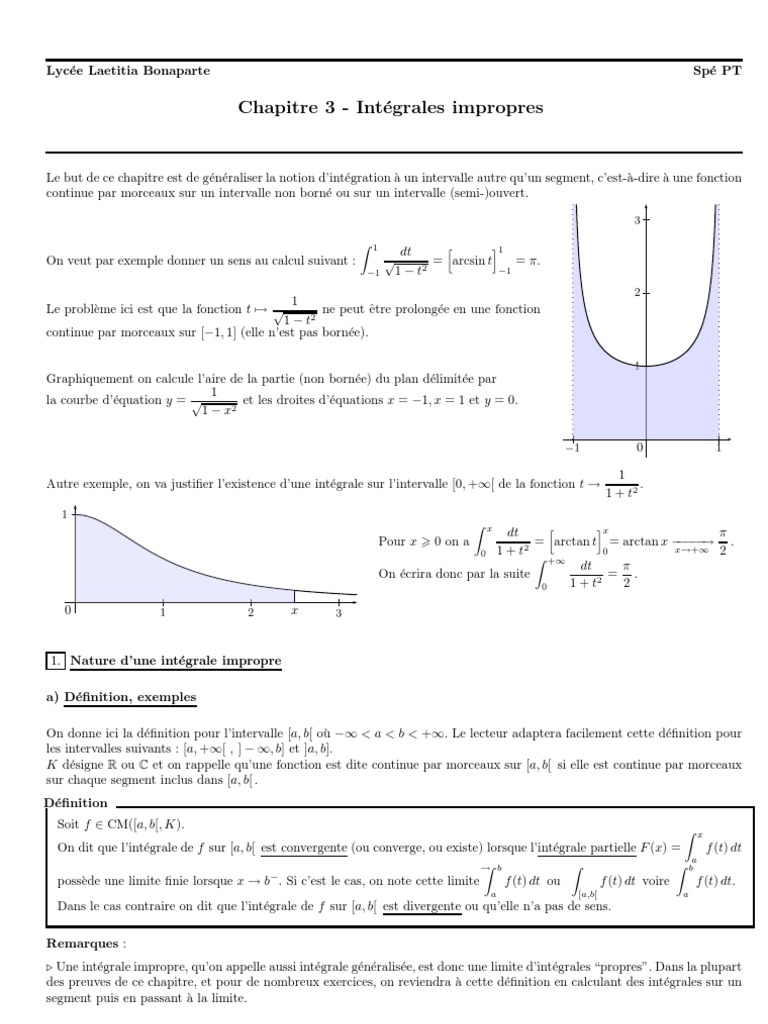 Chap03 Integrale Impropre | PDF | Sciences et mathématiques