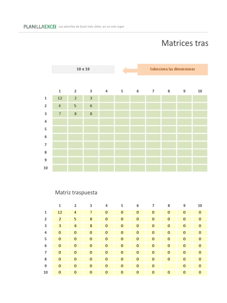 Herramientas de matrices en Excel | PDF | Matriz (Matemáticas ...