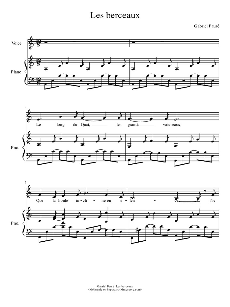 Les Berceaux (Fauré) | PDF