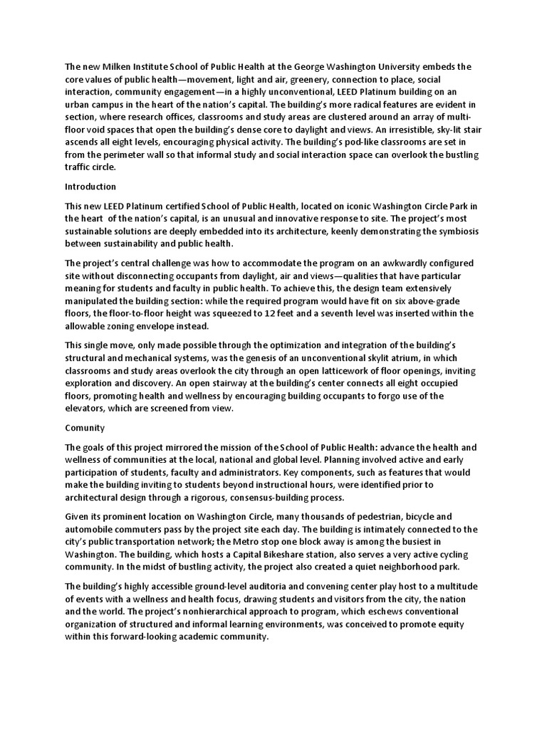 The New Milken Institute School of Public Health at The George ...