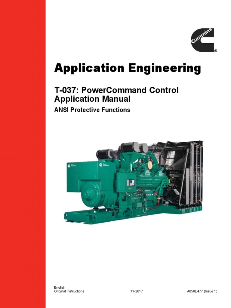 PowerCommand Control ANSI Protective Functions Application Manual ...