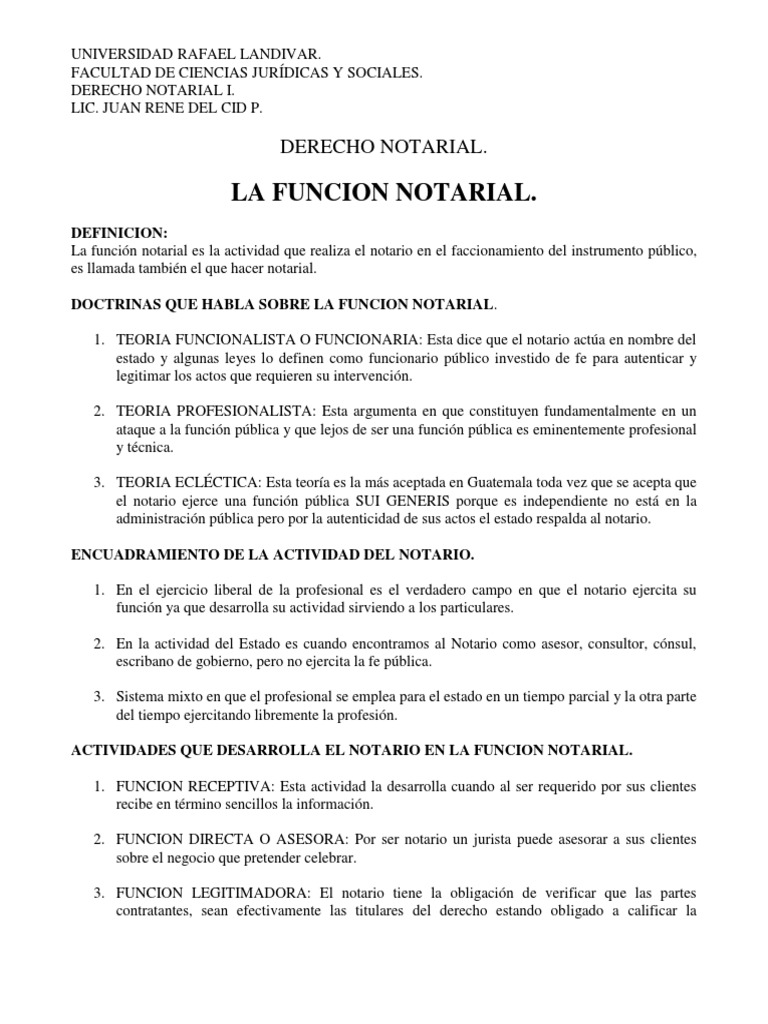 Material de Apoyo 1 (La Funcion Notarial) | PDF | Instituciones sociales | Ciencias sociales