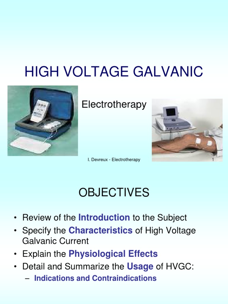 High Voltage Galvanic Current Lecture PDF | PDF | Pain | Clinical Medicine