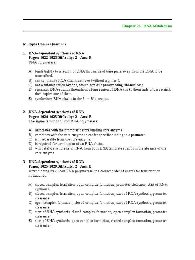 Exercise Chapter26 Prof PDF | PDF | Reverse Transcriptase | Rna