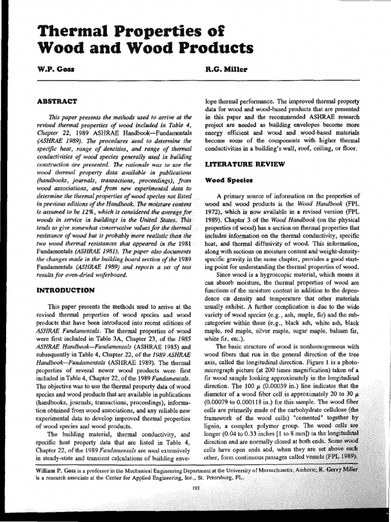 thermal properties of wood.pdf | Wood | Electrical Resistivity And ...