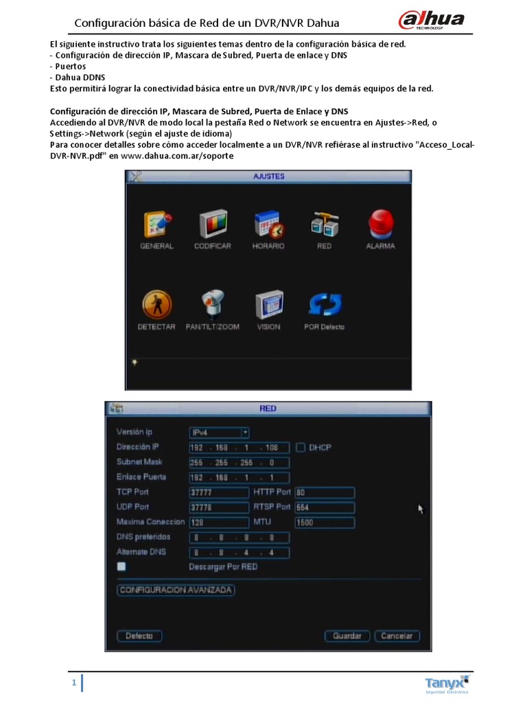 Configuracion Basica Red DVR-NVR | PDF | Dirección IP | Enrutador (Computación)