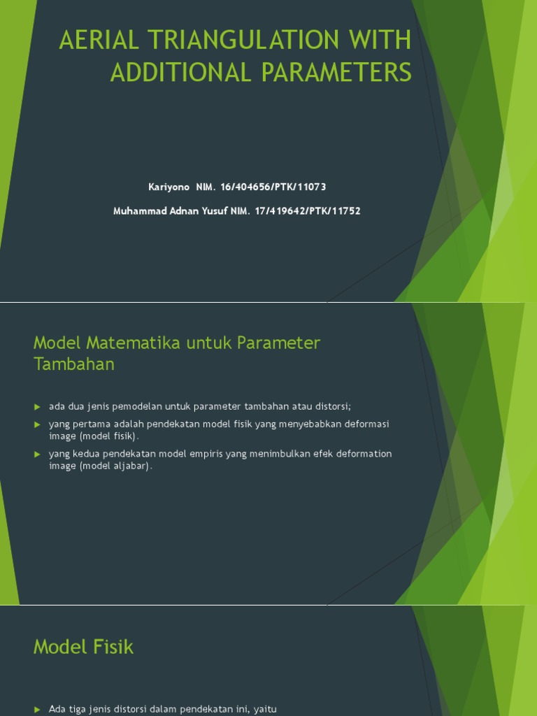 Aerial Triangulation With Additional Parameters - Kariyono Dan Muhammad ...