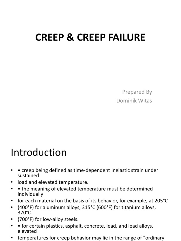 Dominik Witas-Creep & Creep Failure | PDF | Creep (Deformation) | Fracture