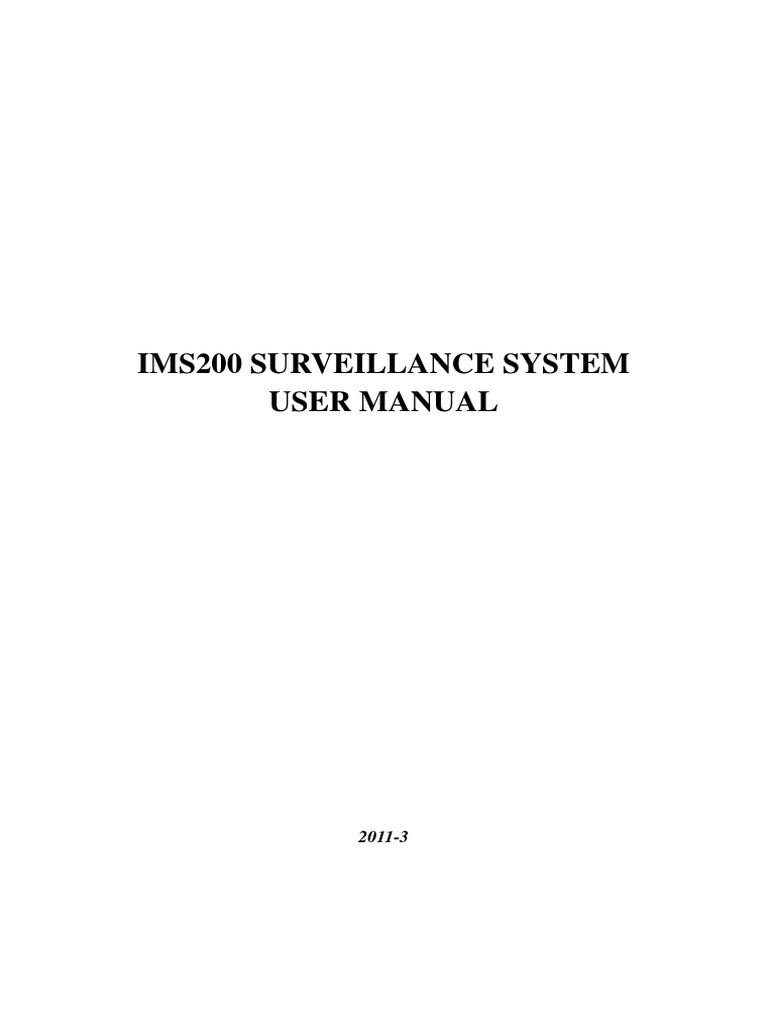 IMS200 Surveillance System User Manual | PDF | Menu (Computing) | Point And Click