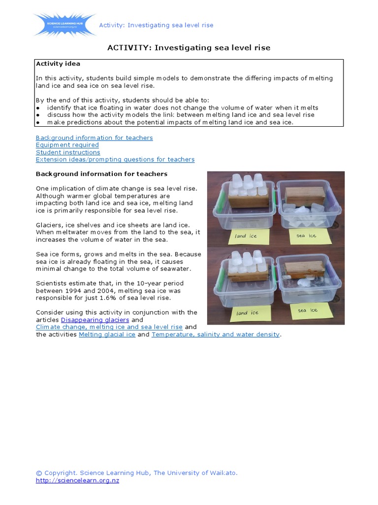 Investigating Sea Level Rise | PDF | Sea Level Rise | Ice