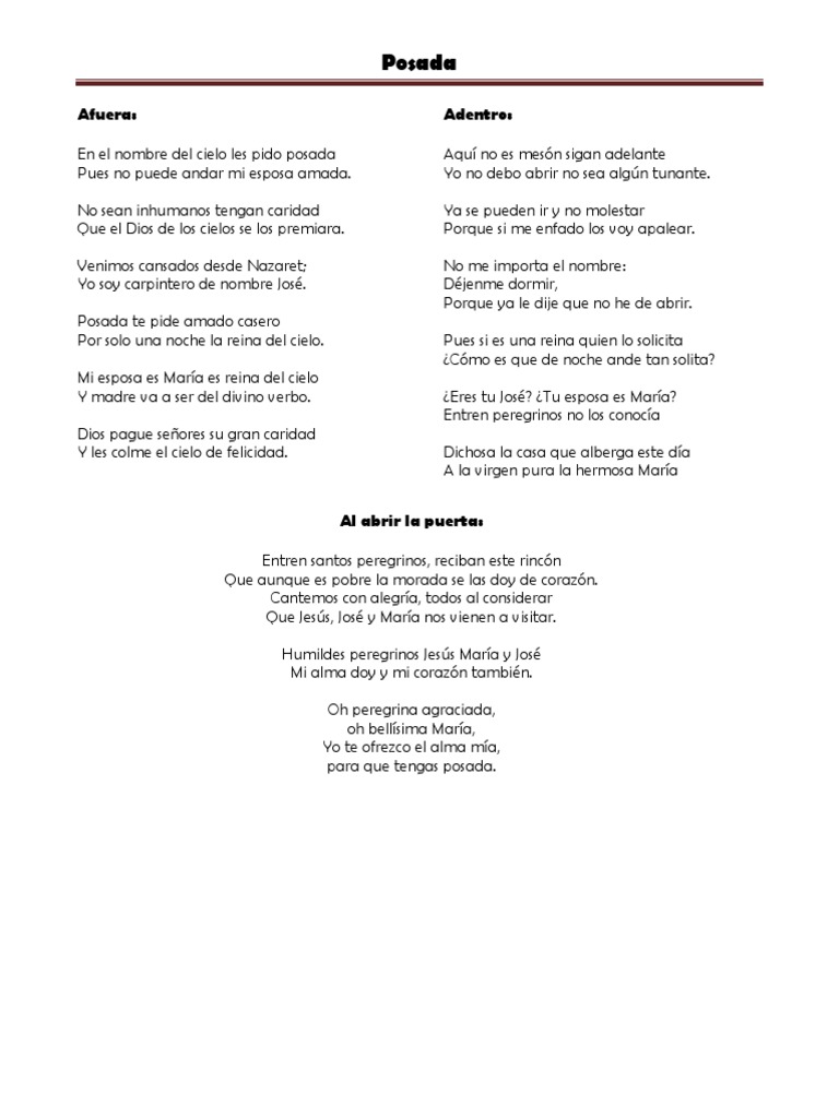Canto para Pedir y Dar Posada 2015 | PDF