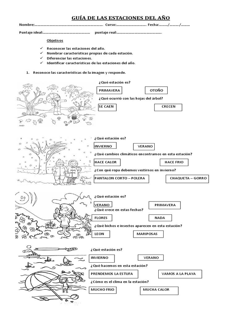 Guia de Las Estaciones Del Año | PDF | Fenómenos de la tierra ...