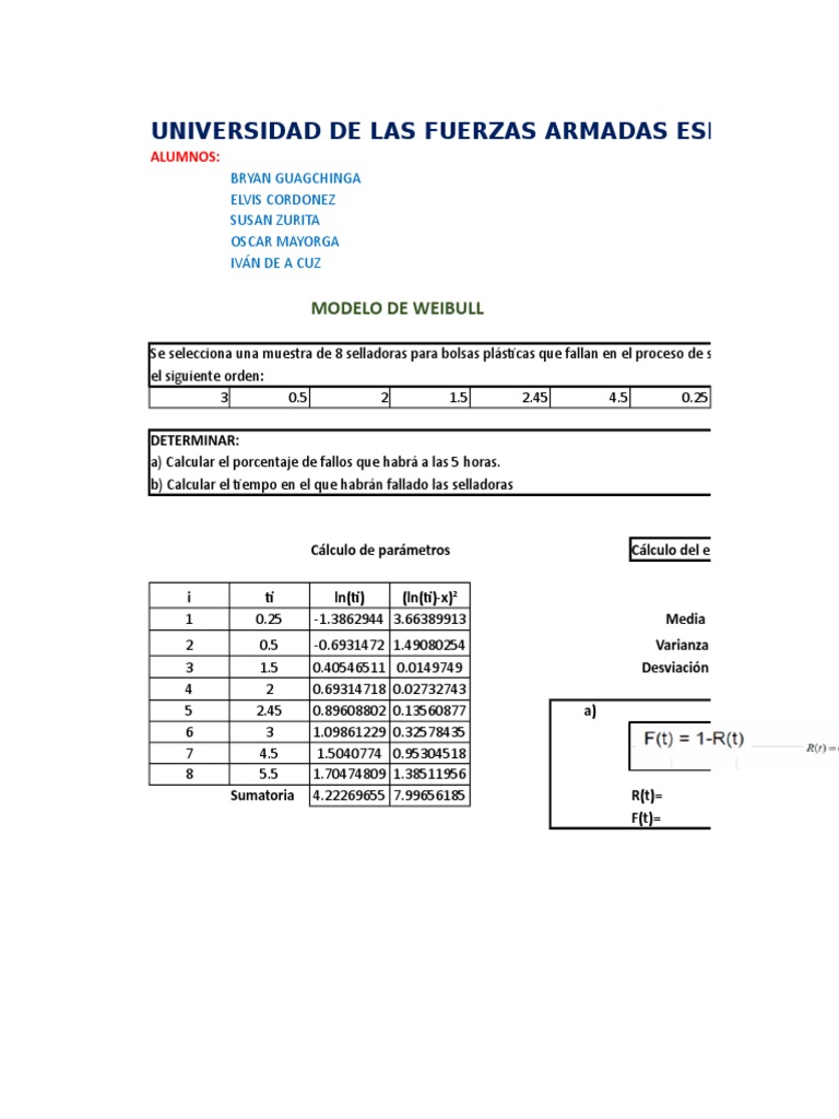 Ejemplo Modelo Weibull | PDF