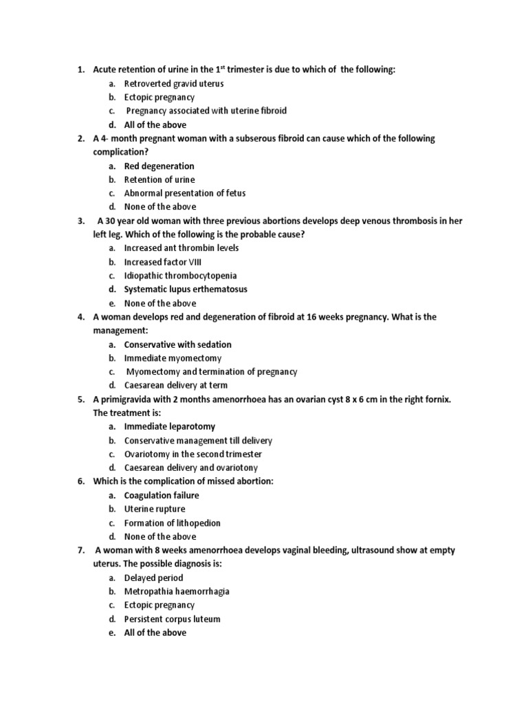 MCQ's With KEY GAYNAE - B | PDF | Childbirth | Pregnancy