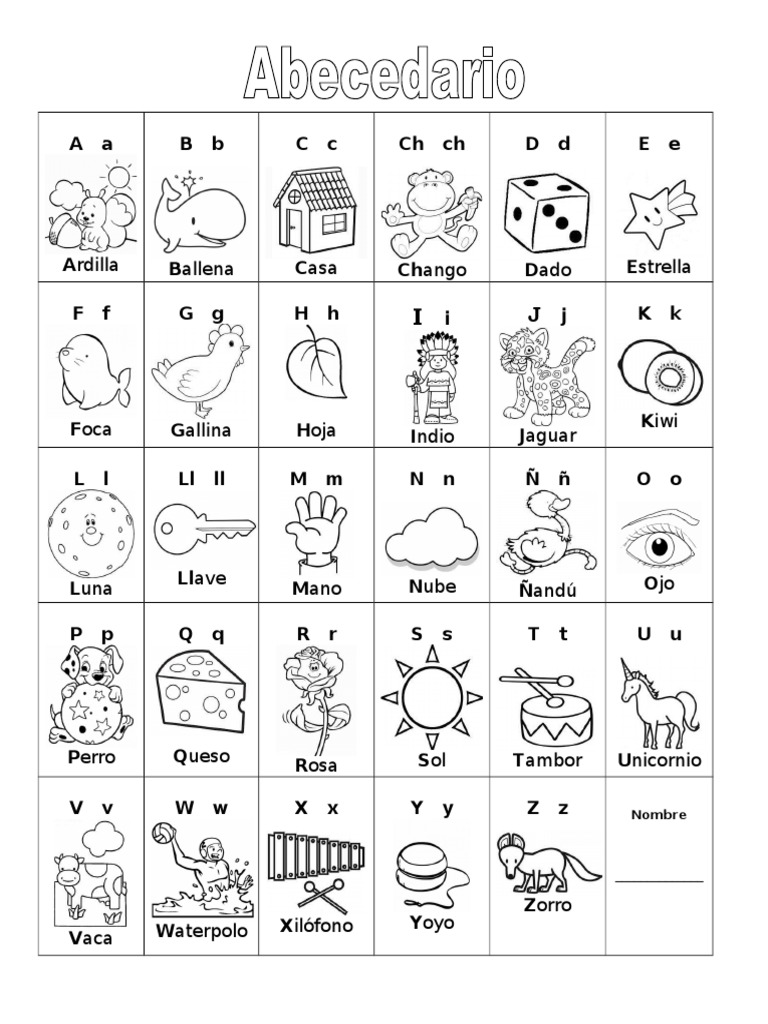 Abecedario para Colorear ME | PDF