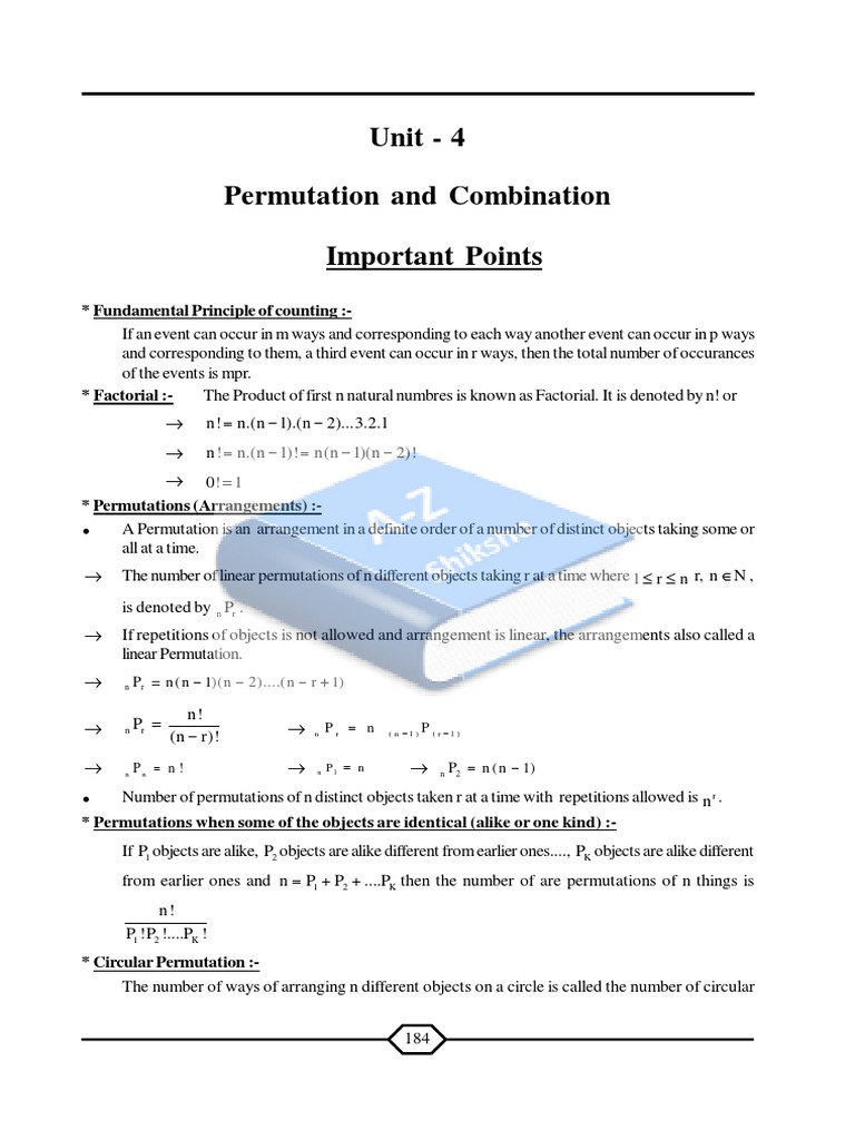 Permutations and Combinations Overview | PDF | Permutation | Numbers