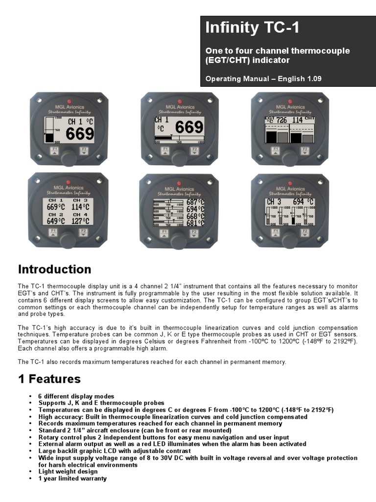 TC1 4-Channel Digital Thermocouple Pyrometer Users Manual - 1 | PDF ...