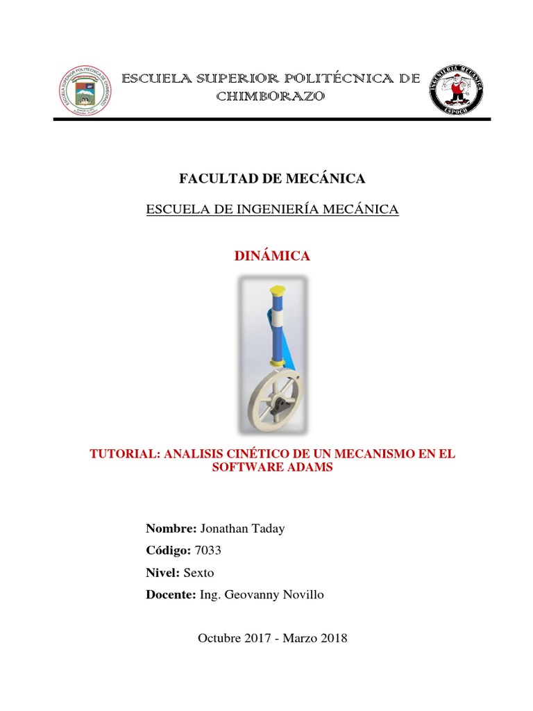 Tutorial Adams | Descargar gratis PDF | Dinámica (Mecánica) | Cinemática