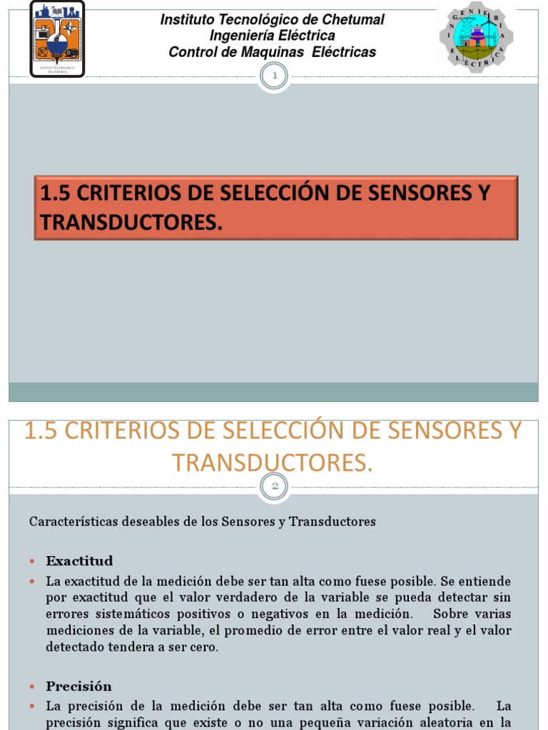 239857564 1 5 Criterios de Seleccion de Sensores y Transductores | Medición | Sensor