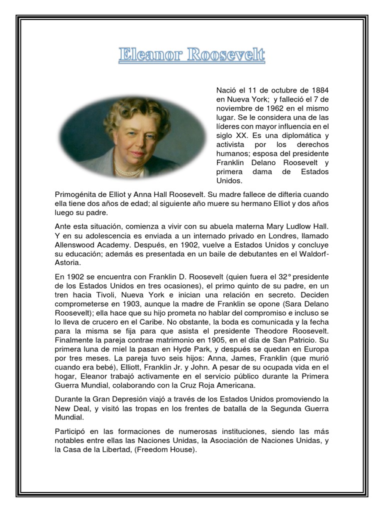 Eleanor Roosevelt | PDF | Eleanor Roosevelt | Gobierno