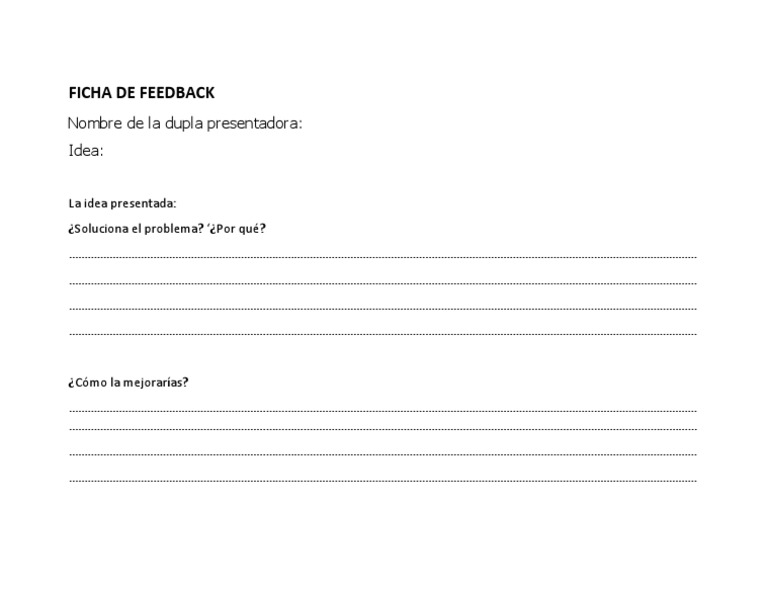 Ficha de Feedback | PDF