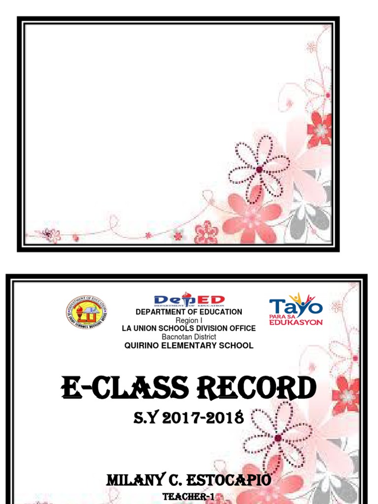 Front Page For School Records | PDF