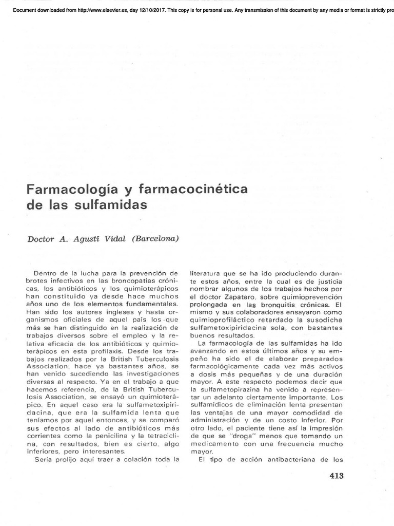 Farmacologia y Farmacocinetica de La Sulfamidas | PDF | Antibióticos ...
