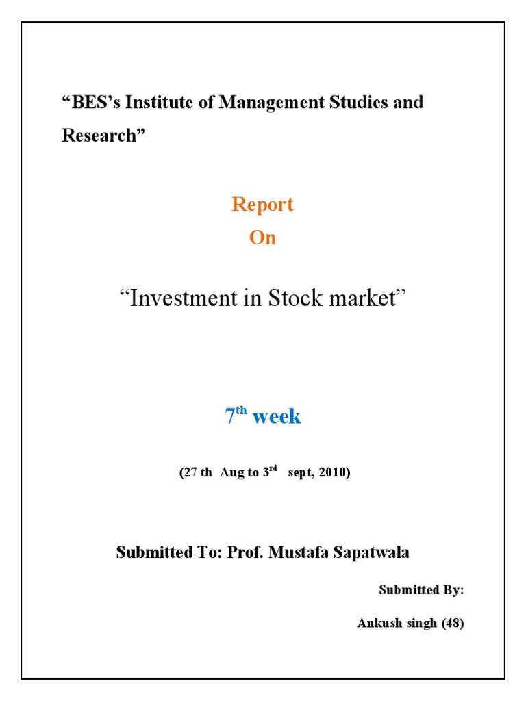 Stock Market Investment Report 2010 | PDF | Stocks | Market (Economics)