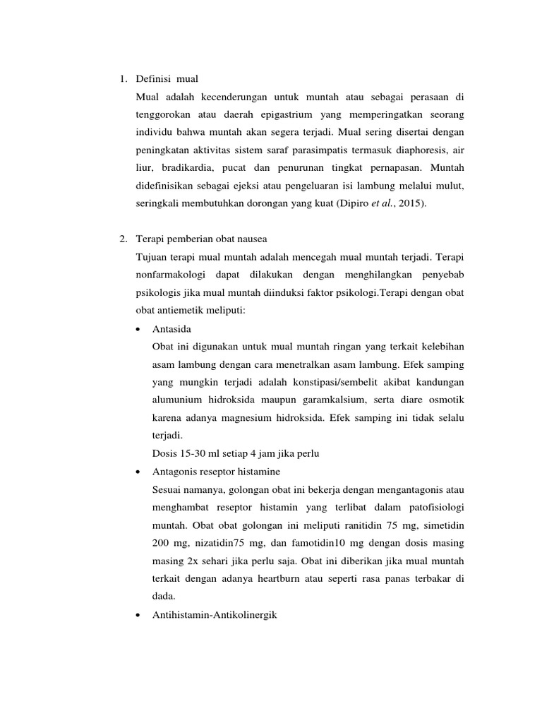 Obat dan Terapi Mual Muntah | PDF