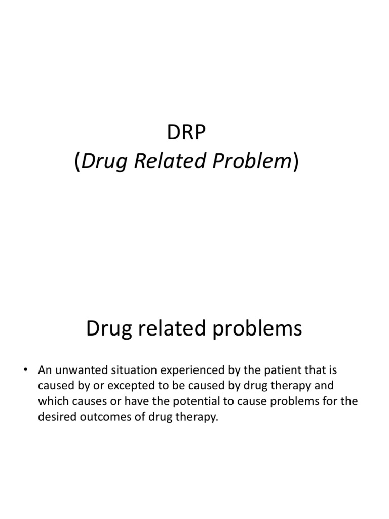 DRP (Drug Related Problem) | PDF