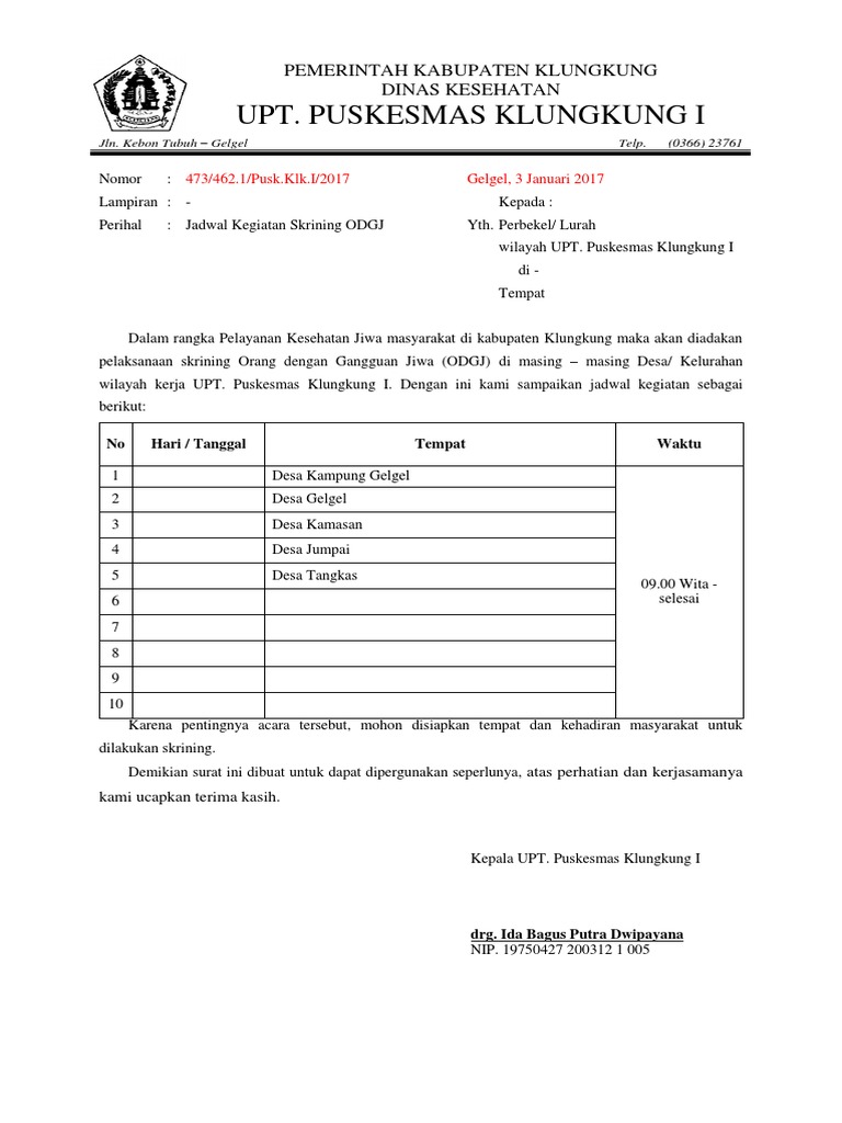 Surat Undangan Desa | PDF