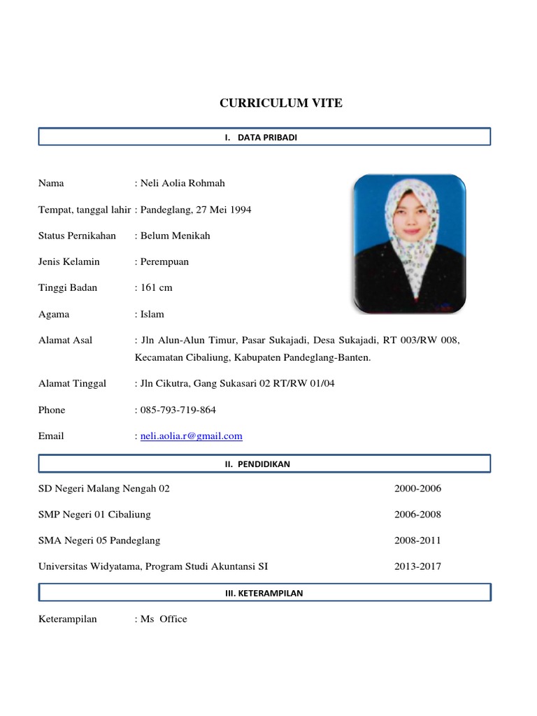 CURRICULUM VITE - Neli | PDF